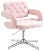 LuxuryForm DESIGN Otočná židle ADRIA VELUR na stříbrném kříži - růžová