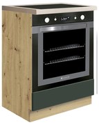 GLAMOUR z | dolní skříňka GLA-17D na vestavnou troubu | 60 cm | zelená mat