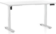 Výškově nastavitelný stůl OfficeTech B, 120 x 80 cm, bílá podnož, bílá