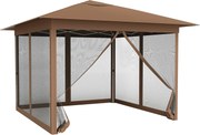 Costway Gazebo One Push Výškově nastavitelné s moskytiérou Dvojitá střešní taška