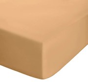Žluté/oranžové napínací perkálové prostěradlo 135x190 cm Easy Iron Percale – Catherine Lansfield