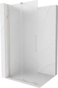 Mexen Velar, sprchová zástěna s posuvnými dveřmi Walk-in 100 x 200 cm, 8mm sklo námraza, broušená ocel, 871-100-000-33-97