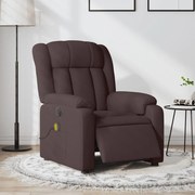 Elektrické masážní polohovací křeslo tmavě hnědé textil 3205309
