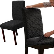 Camerazar Černý polyesterový potah na židli v minimalistickém stylu, dekorativní