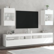 Nástěnné skříňky s LED osvětlením pro TV 2 ks bílé 40x30x60,5 cm