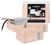 Vakuové plastové úložné boxy na oblečení v sadě 3 ks 65x45x27 cm Pink Edition – Compactor