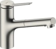 Hansgrohe Zesis dřezová baterie s vytahovací sprškou, 2 proudy nerez 74800800