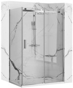 Sprchový kout REA NIXON 90/zástěna x 120/dveře cm, LEVÝ, chrom/transparent - bez vaničky