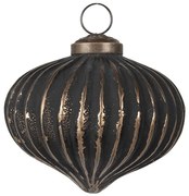 Zlatočerná skleněná vánoční ozdoba Aurora Noir - 8*8 cm