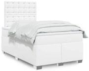 Box spring postel s matrací bílá 120x200 cm umělá kůže 3290717