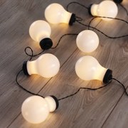 Černý LED světelný řetěz ve tvaru žárovek DecoKing Bulb, 10 světýlek, délka 2,2 m
