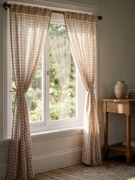 Sinsay - Curtain on tape with check pattern - béžová