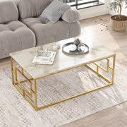 TORMA designový konferenční stolek 12, barva mramor/zlatý