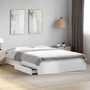 Rám postele se zásuvkami bílý 160 x 200 cm kompozitní dřevo 3280643