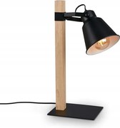 Stolní lampa Černá s dřevem E27 Stolní Noční obývací pokoj Ložnice 46 cm