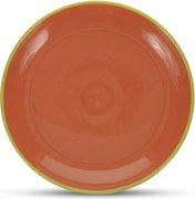 Zelený/oranžový dezertní talíř z kameniny ø 18 cm Duo – ONA