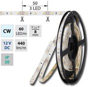LED pásek McLED 12V studená bílá š=8mm IP20 4,8W/m 60LED/m SMD3528 ML-121.206.60.2