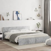 Rám postele s čelem a LED osvětlením betonově šedý 200 x 200 cm 3207584