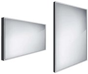 Nimco - Zrcadlo s LED osvětlením, 120x70 cm, hliník/černá ZPC 13006-90