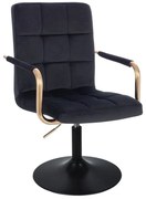 LuxuryForm DESIGN Otočná židle VERONA GOLD VELUR na černém talíři - černá