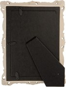 Modrý pastelový fotorámeček s béžovým zdobením - 16*3*21 cm / 10*15 cm