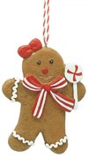 Hnědá vánoční ozdoba Perníček Gingerbread - 8*1*10 cm
