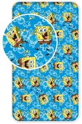 Modré napínací bavlněné dětské prostěradlo 90x200 cm Sponge Bob "Blue" – Jerry Fabrics