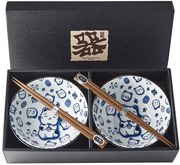 Sada misek made in japan set misek maneki cat s hůlkami 400 ml 2 ks