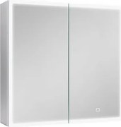 Zrcadlová skříňka s osvětlením SAT 60x60 cm kov hliník SATZGALED6060AL