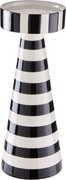 STRIPES Svícen na sloupovou svíčku 25 cm - černá/bílá