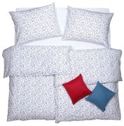 SCANquilt povlečení KLASIK suchomilka bílomodročervená 140 x 200/70 x 90 cm