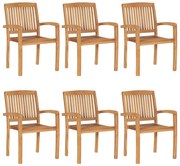 Stohovatelné zahradní židle 6 ks masivní teak 3073208