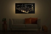 Li-Go "New York" světelný obraz 230V 110x60cm provedení povrchu: dub světlý