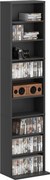 HOMCOM knihovna s 9 policemi pro 260 CD, moderní design, CD regál z dřevotřísky, 33x24x140 cm, černá | Aosom