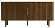 Hnědá nízká komoda v dekoru dubu s posuvnými dveřmi 76x160 cm Cavo – Unique Furniture