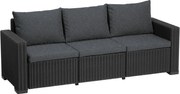Třímístná zahradní pohovka KETER California 3-Seater Sofa - 199 x 68 x 72 cm - grafit