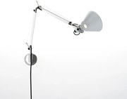 Artemide A010900+A025150 Tolomeo Micro Parete Halo, designové nástěnné svítidlo s vypínačem, 1x60W E14, hliník, max. 74cm