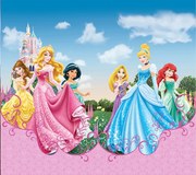 Dětský závěs DISNEY - Princezny na zámku - 180x160 cm