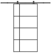 Posuvné dveře s kováním 102,5 x 205 cm ESG sklo a hliník