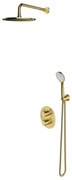 OMNIRES Y - Sprchový set s termostatem pod omítku, s tělesem, průměr 25 cm, 5 proudů, kartáčovaná mosaz SYSYT05BSB