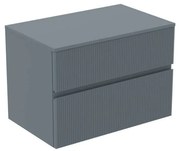 Ideal Standard Finesse - Umyvadlová skříňka, 80x51x56 cm, 2 zásuvky, Ribbed Matt ashblue E3434UQ