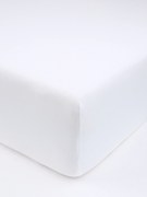 MK Lůžkoviny Jersey prostěradlo s elastanem Deluxe 220 × 200 cm – bílé