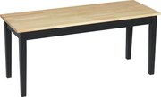 HOMCOM Dvousedací Dřevěná Lavice, Kuchyňská Lavice do Obývacího Pokoje, Vstupní Prostor, Nosnost až 220 kg, Borovicové Dřevo, Přírodní+Černá, 102 x 36
