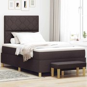 Postel s boxspringem s čelo Tmavě hnědá 190 x 120 cm textil 3344362