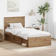 Rám postele s čelo Umělecký dub 100 x 200 cm Kompozitní dřevo 3407921