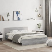 Rám postele s čelem a LED osvětlením šedý sonoma 160 x 200 cm 3207600