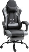 Herní křeslo Vinsetto, výškově nastavitelné, s opěrkou hlavy a bederním polštářem, ergonomické, do 120 kg, s podnožkami, černé | Aosom.de