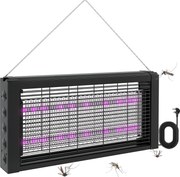 HOMCOM Lampa proti komárům s LED světly - Elektrický odpuzovač komárů s pokrytím 60 m² pro vnitřní montáž na stěnu nebo volně stojící 49x6x25 cm Černá