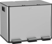 HOMCOM 3-komorový 20L kuchyňský pedálový koš se 3 tiše zavírajícími víky z nerezové oceli a PP, 61,9 x 36,6 x 56,7 cm, Stříbrná | Aosom