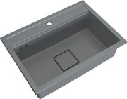 Gamma Quadro 7050, 1-komorový granitový dřez 700x500x220 mm, šedá, GMA-ZLE000240